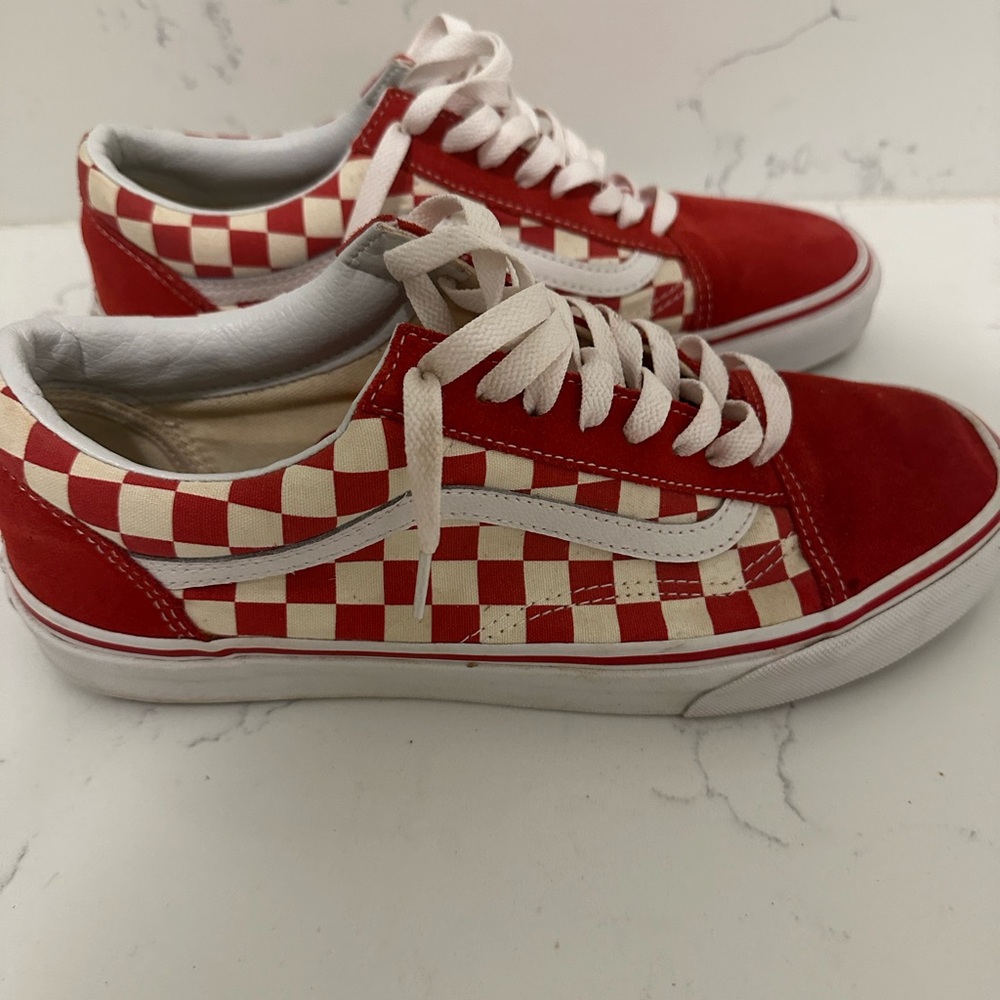 Vans Red Checkerboard Skate Shoes - Gem